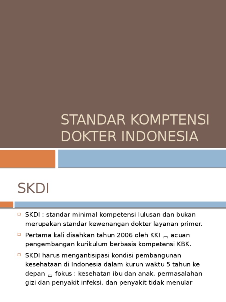 SKDI: Standar Kompetensi Dokter Indonesia | PDF | Sains & Matematika