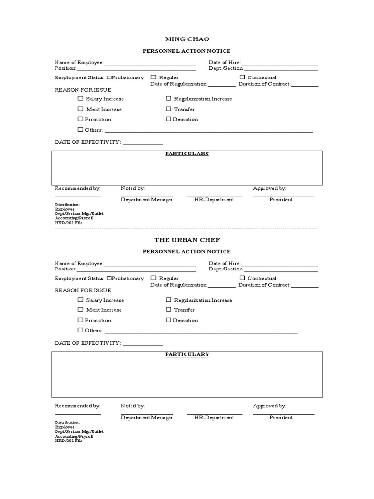 Personnel Action Notice | PDF