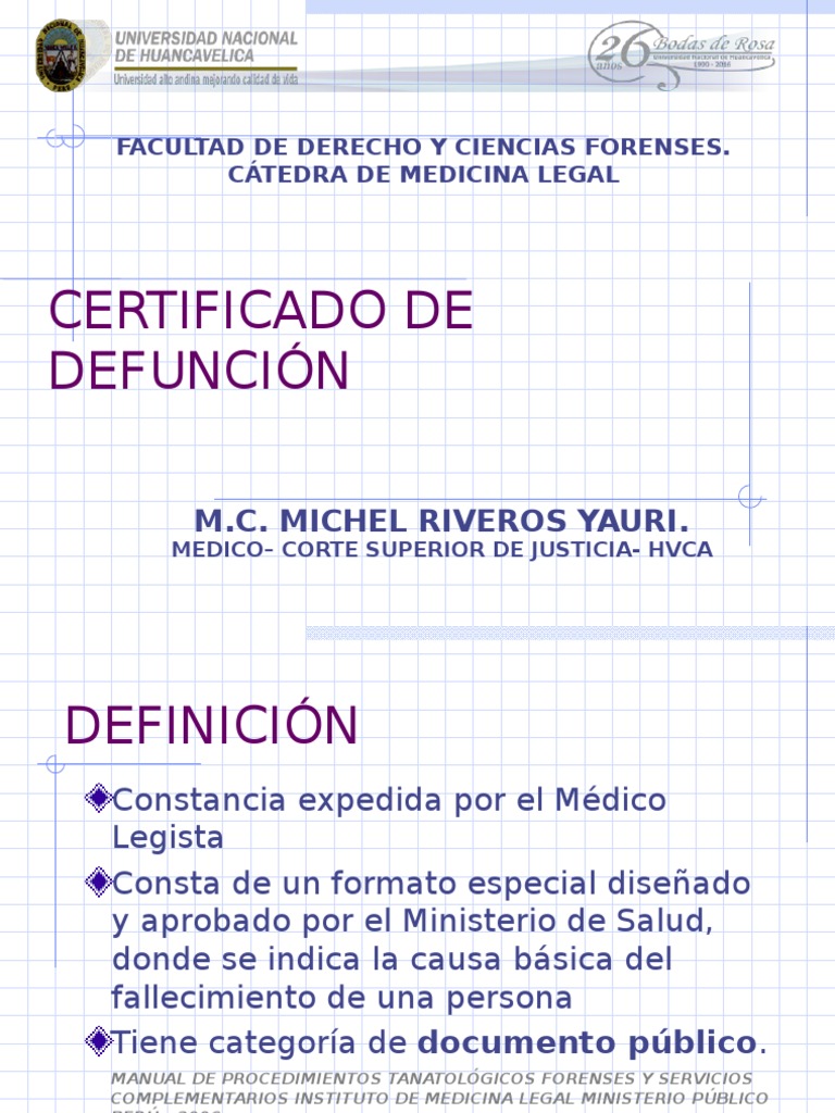 Certificado de Defuncion - Perú | Tasa de mortalidad | Jurisprudencia ...