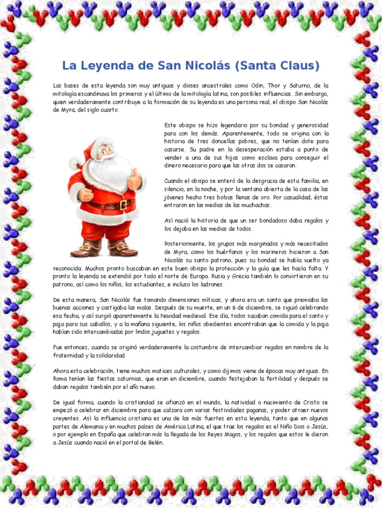 La Leyenda de San Nicolás | PDF | Navidad | Papá Noel