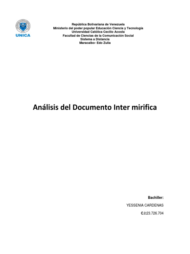 Documento Inter Mirifica | PDF | Iglesia Católica | Sociedad