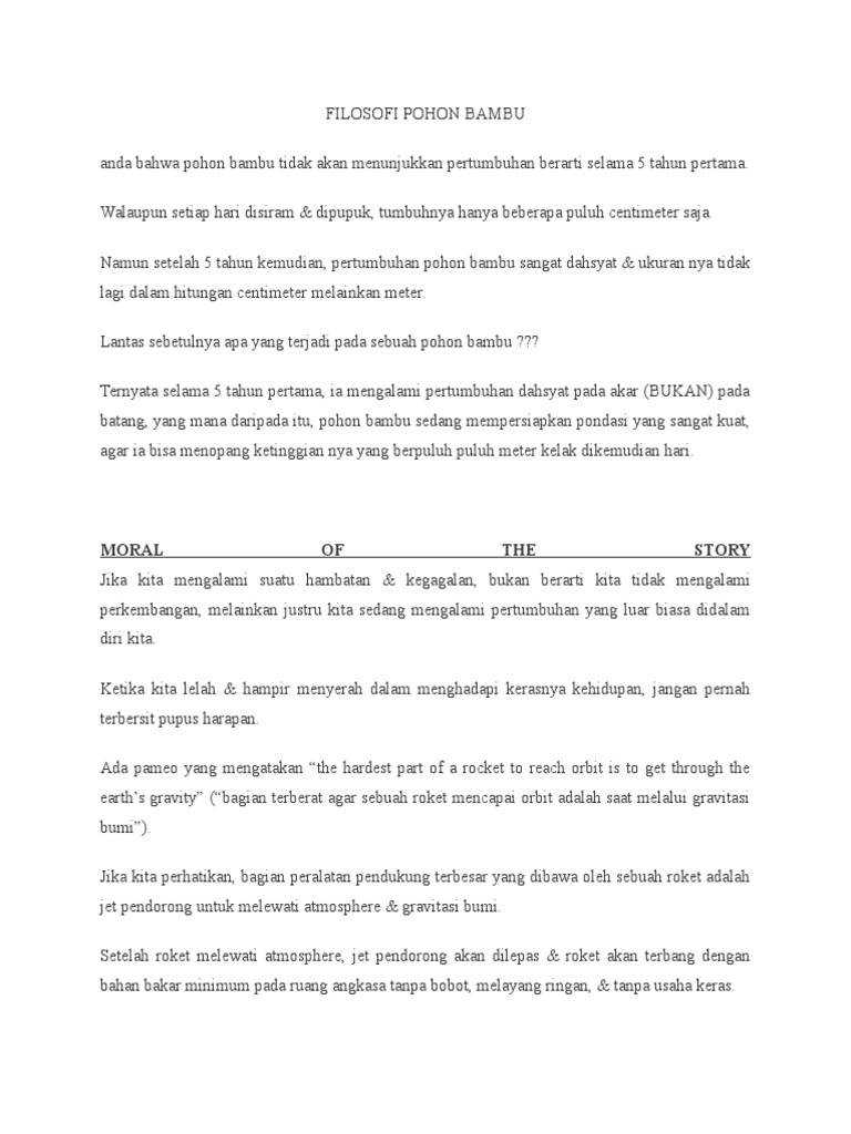 Filosofi Pohon Bambu | PDF