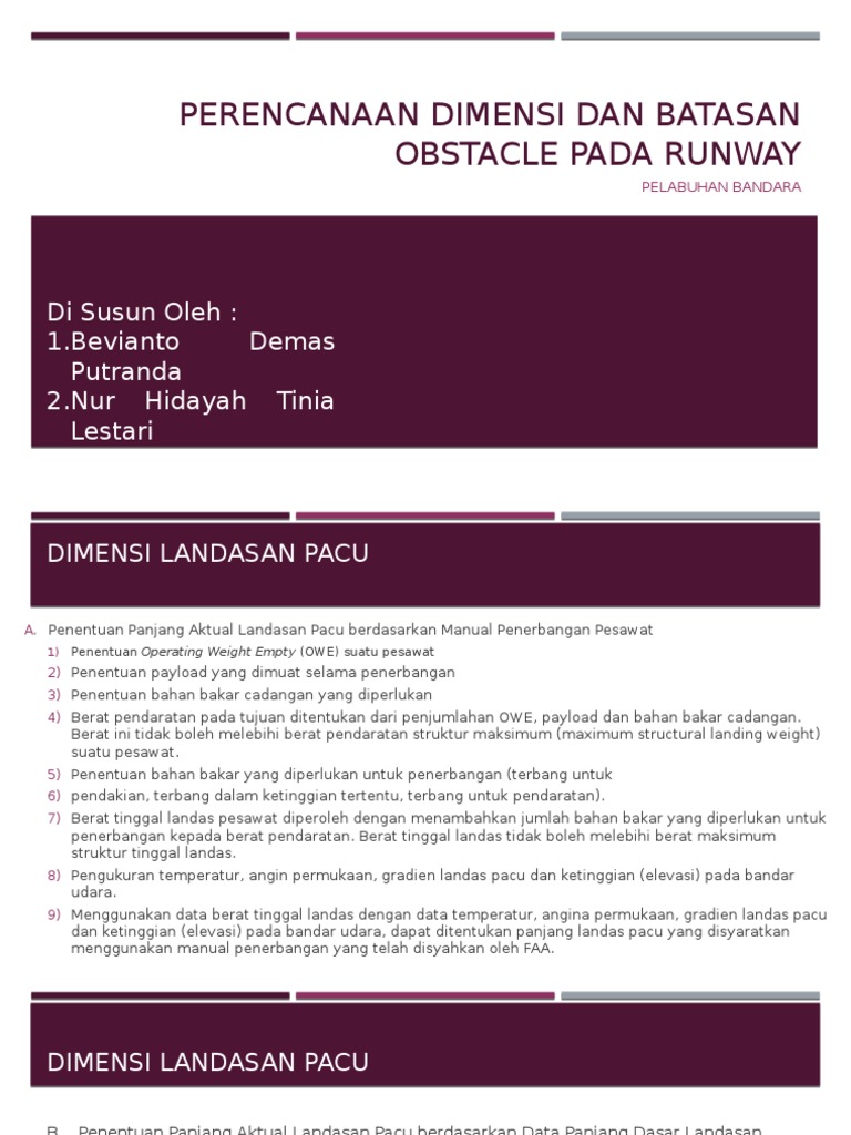 Perencanaan Dimensi Dan Batasan Obstacle Pada Runway | PDF