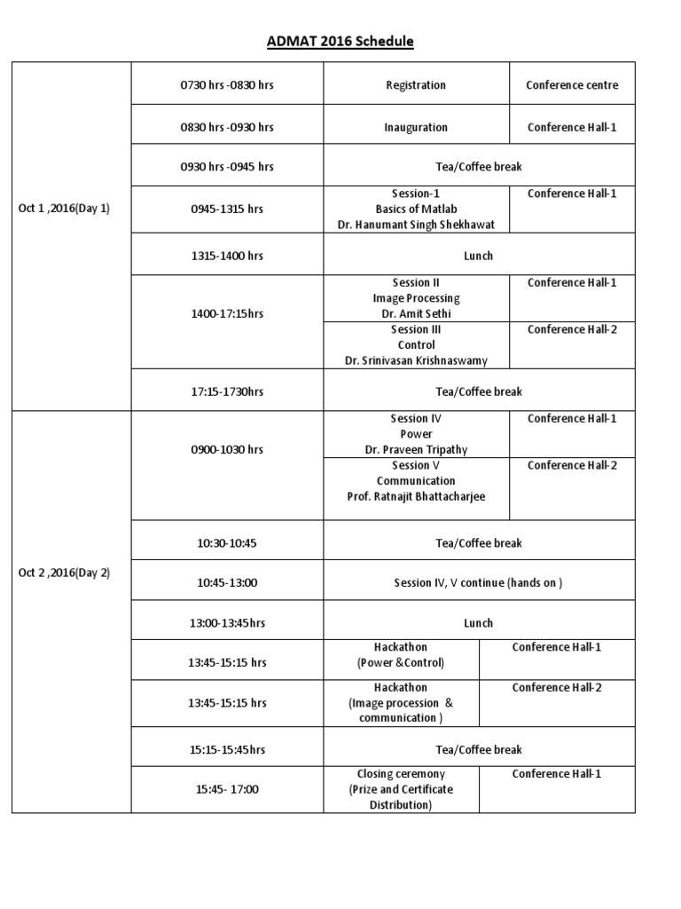 Technical Schedule | PDF