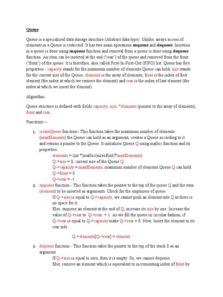Queue Data Structures | PDF | Queue (Abstract Data Type) | Theoretical Computer Science