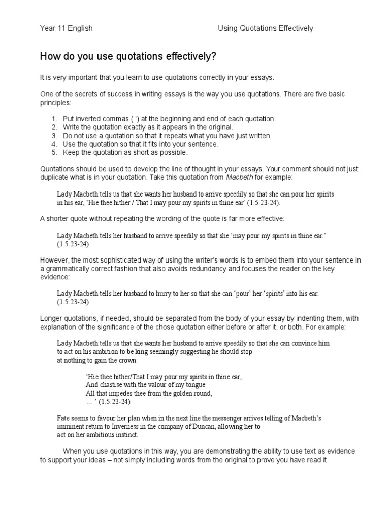 How To Embed Quotations 130507 | PDF