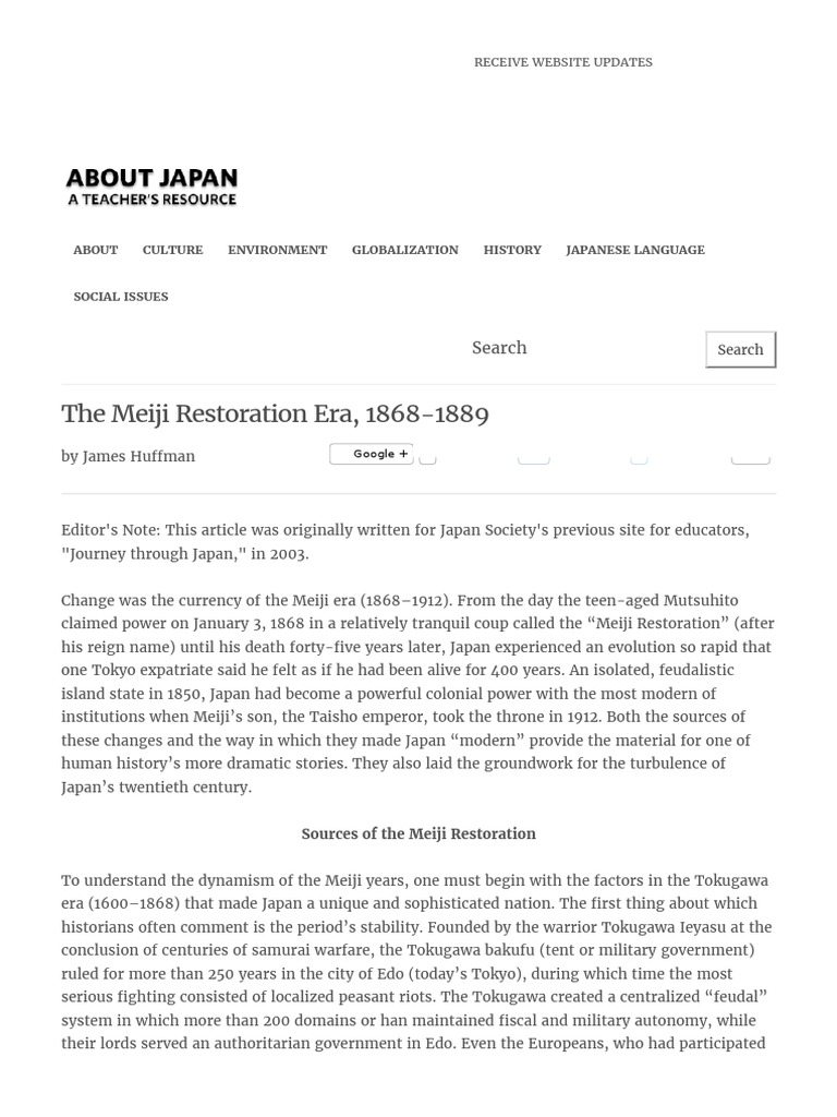 Meiji Restoration: Japan's Transformation | PDF | Samurai | Japan