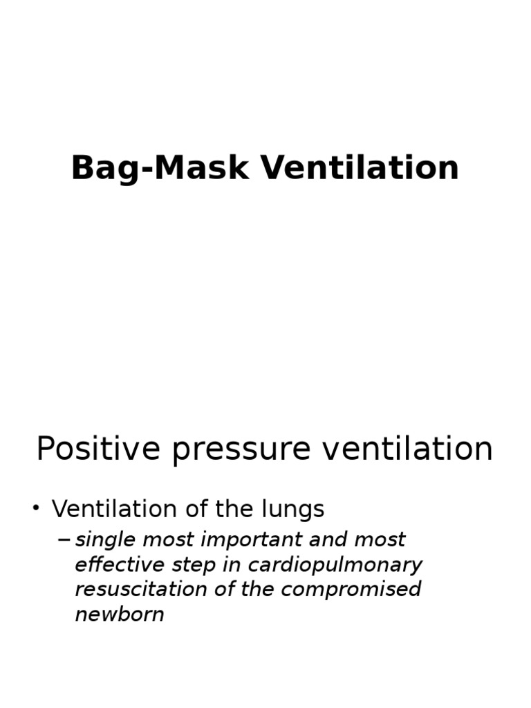 Bag-Mask Ventilation Guidelines | PDF | Home & Garden | Wellness