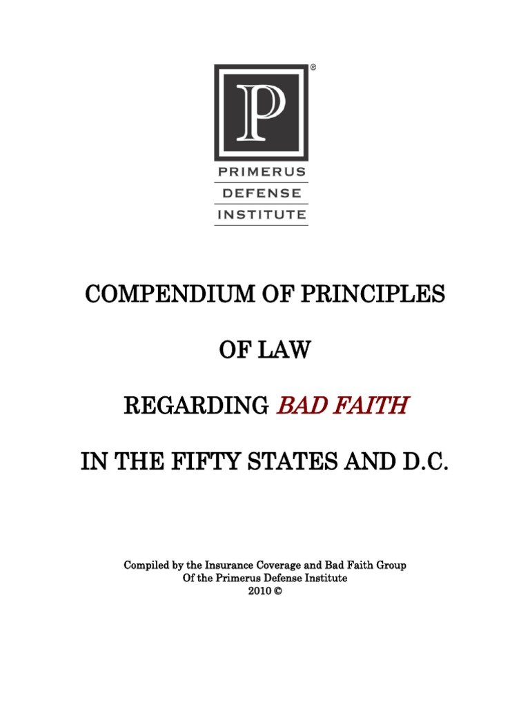 2010 Bad Faith Insurance Compendium | PDF | Insurance | Damages