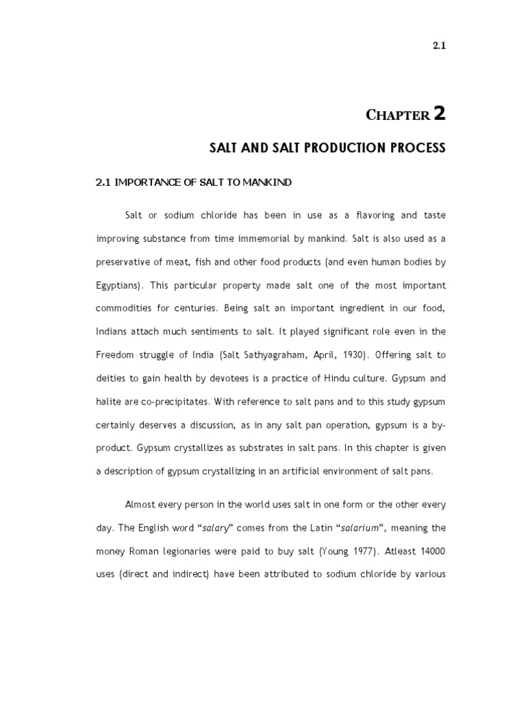 Salt and Salt Production Process | PDF | Sodium Chloride | Gypsum