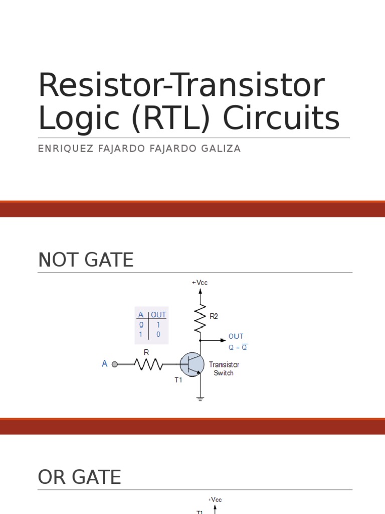 Resistor-Transistor Logic (RTL) Circuits | PDF