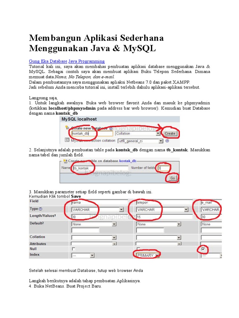 Membangun Aplikasi Database Sederhana dengan Java dan MySQL | PDF