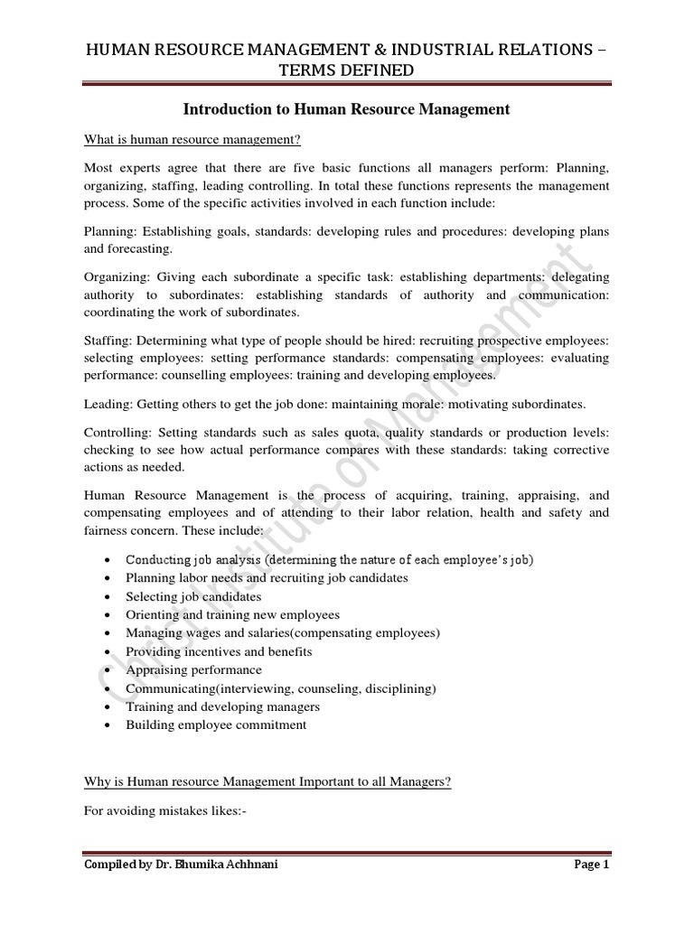 HR & IR Terms Explained | PDF | Strike Action | Employment