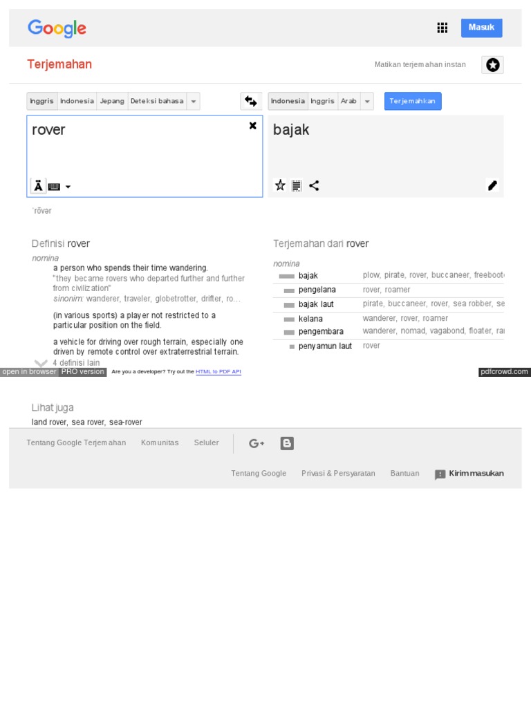 Definitions and Translations of "Rover" | PDF | Computing And ...