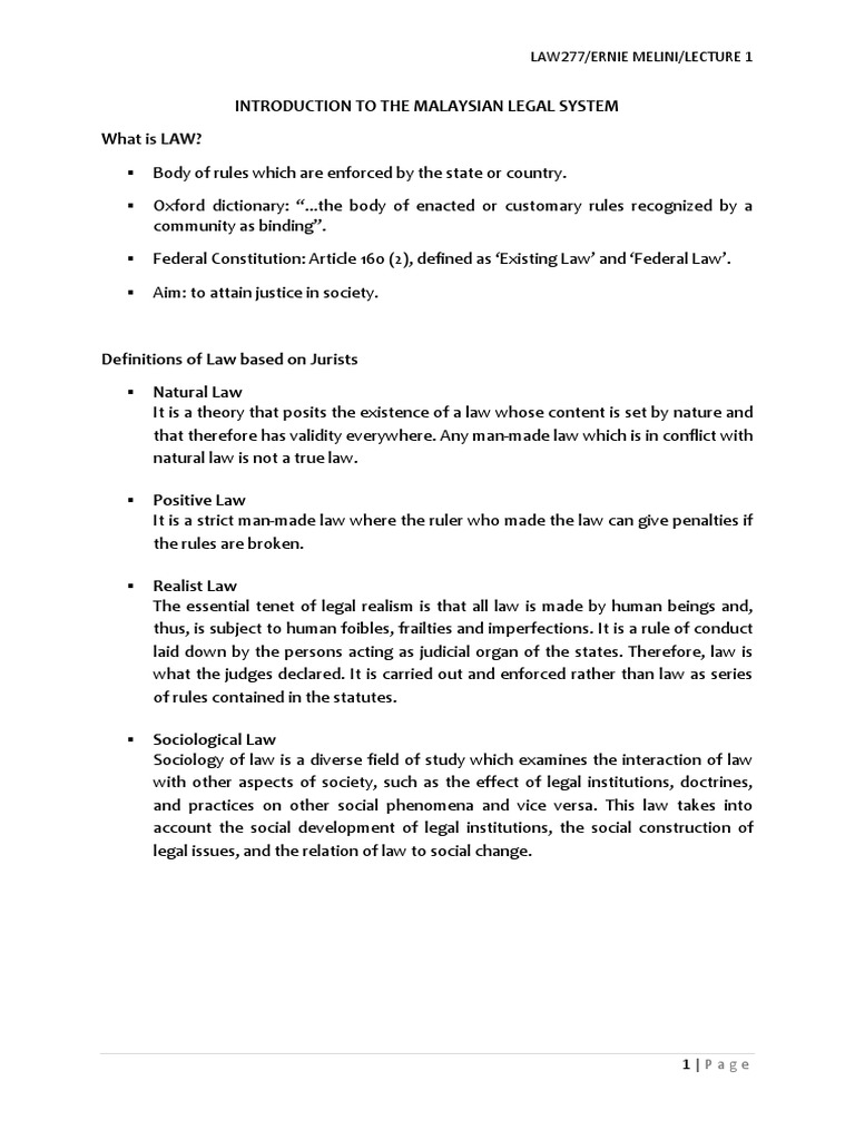 Introduction to the Malaysian Legal System: An Overview of the Key ...