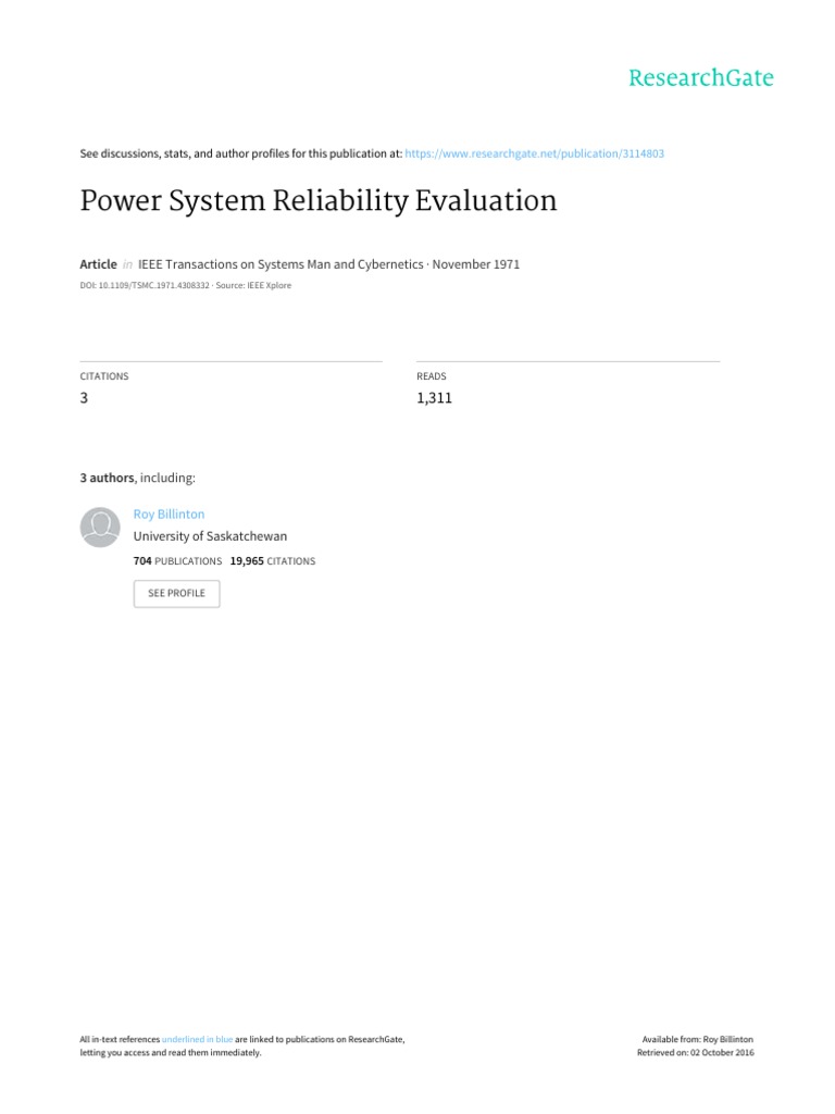 Power System Reliability Guide | PDF | Markov Chain | Reliability ...
