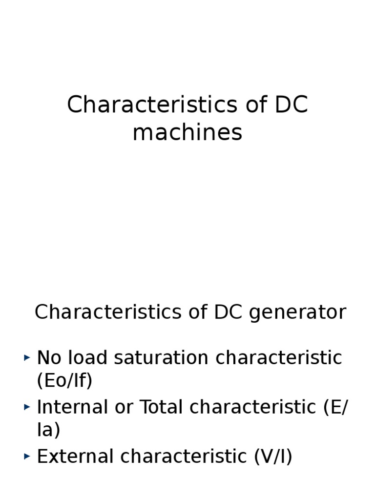 Characteristics of DC Machines | PDF
