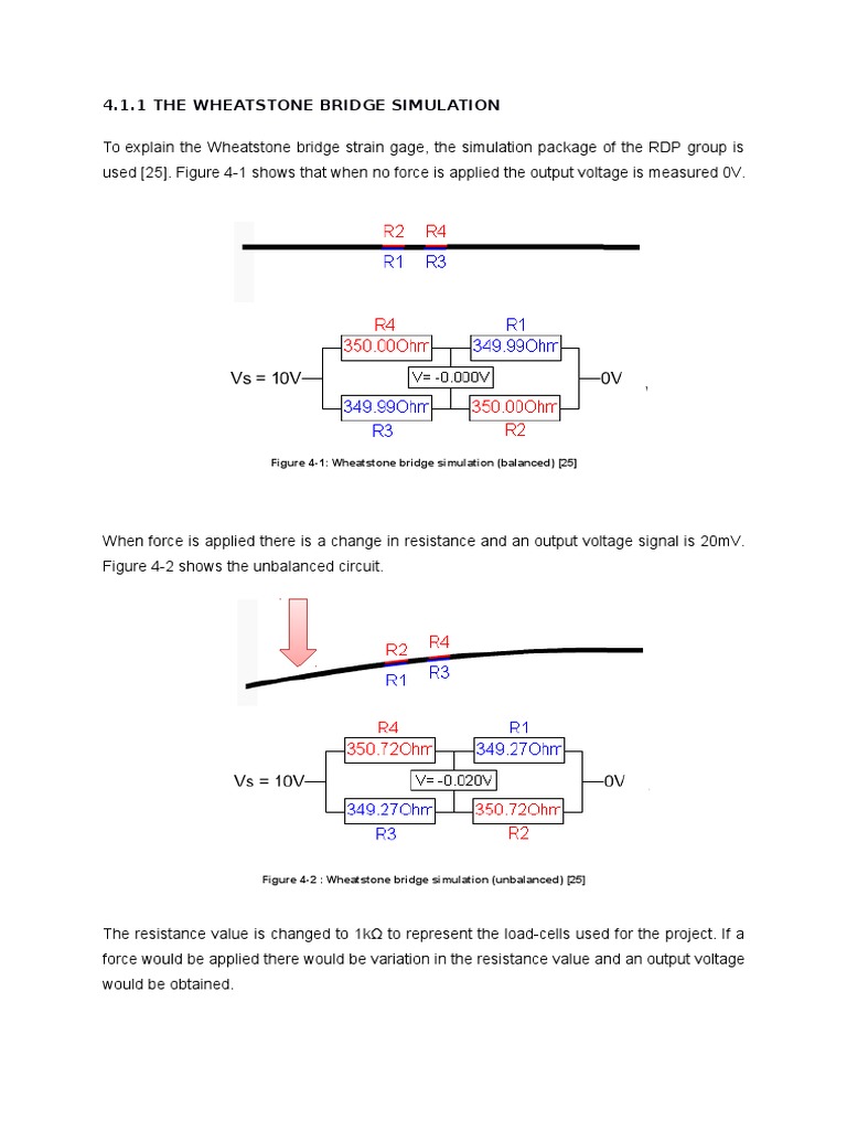 Figure 4-1: Wheatstone Bridge Simulation (Balanced) | PDF | Electrical ...