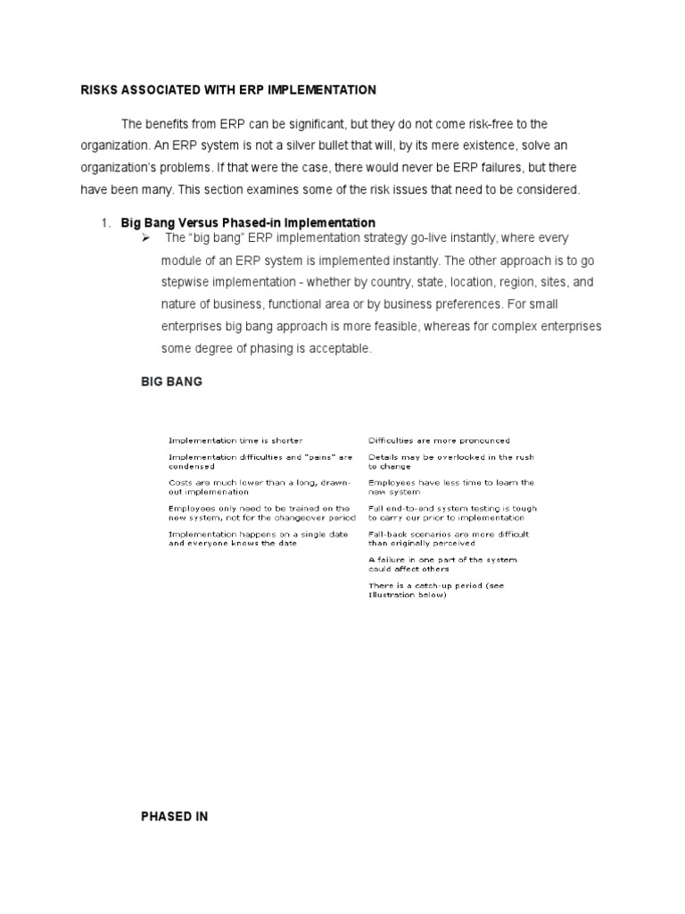 ERP Implementation Risk Factors | PDF | Scalability | Enterprise ...