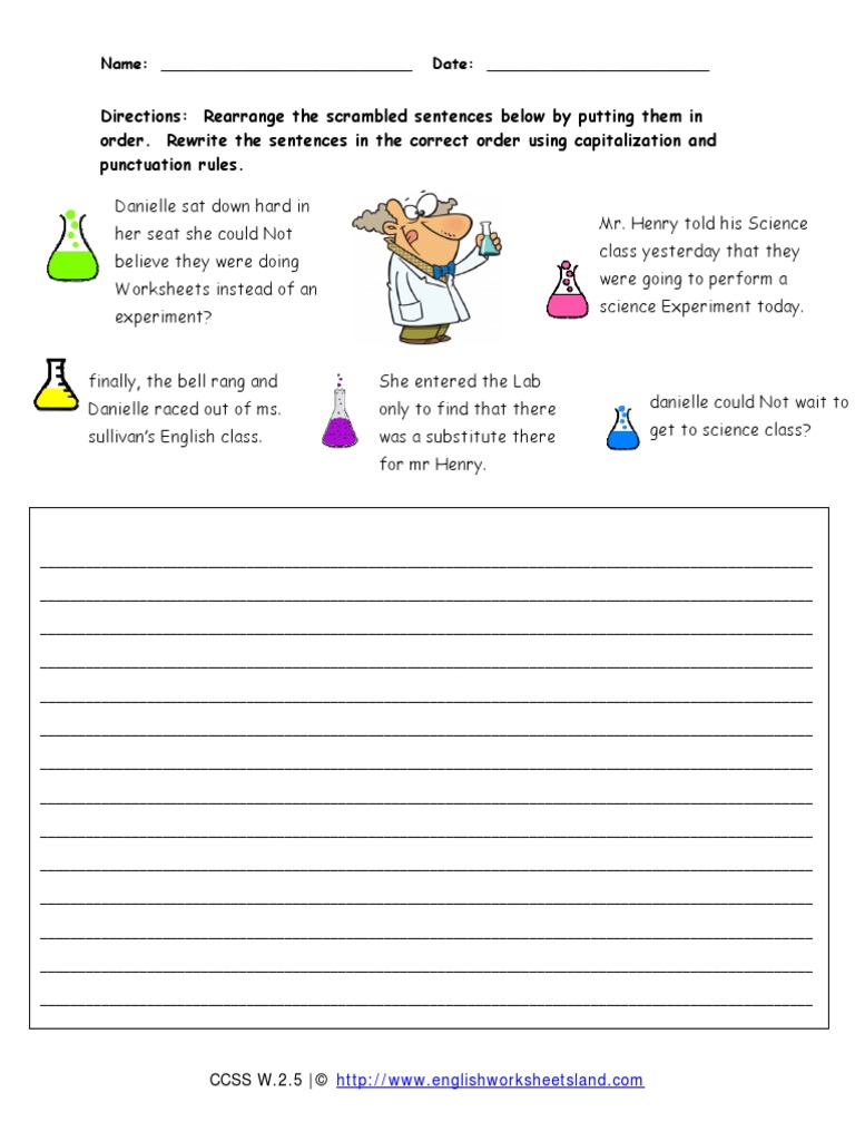 Rearranging Sentences Worksheet | PDF | Language Arts & Discipline