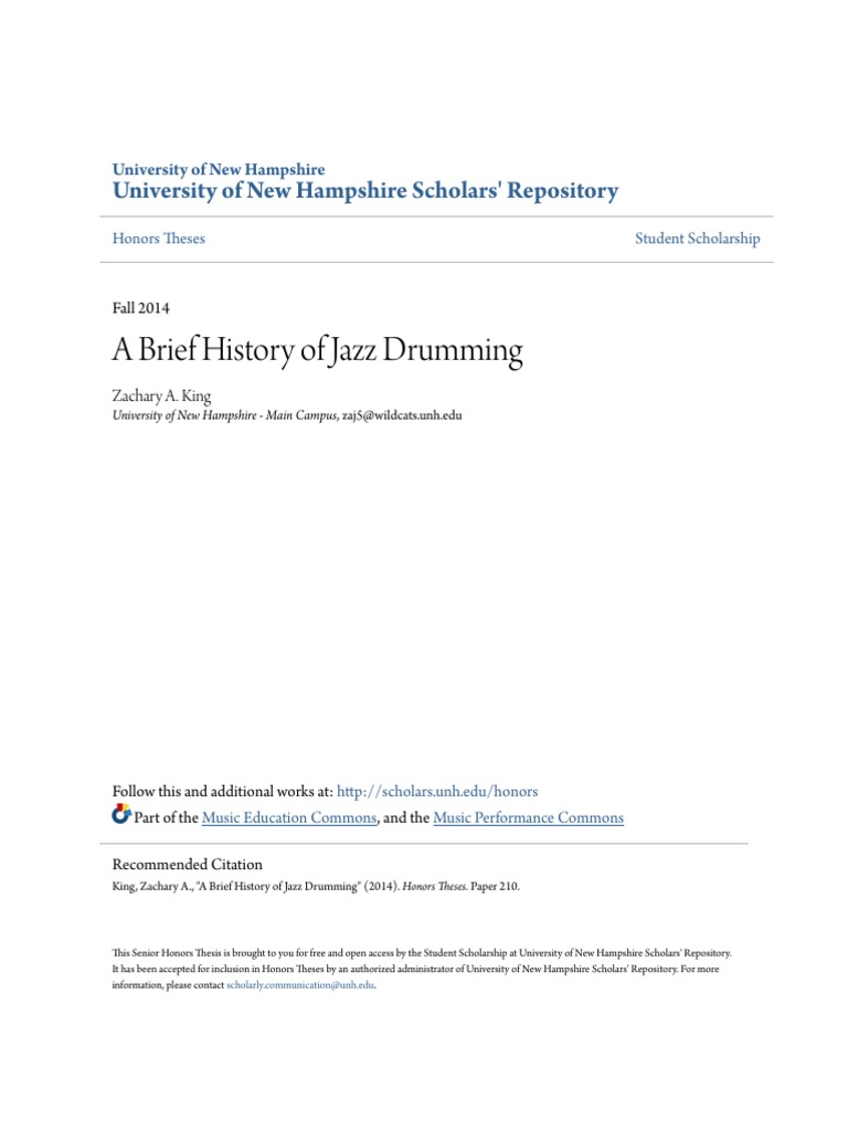 A Brief History of Jazz Drumming | PDF