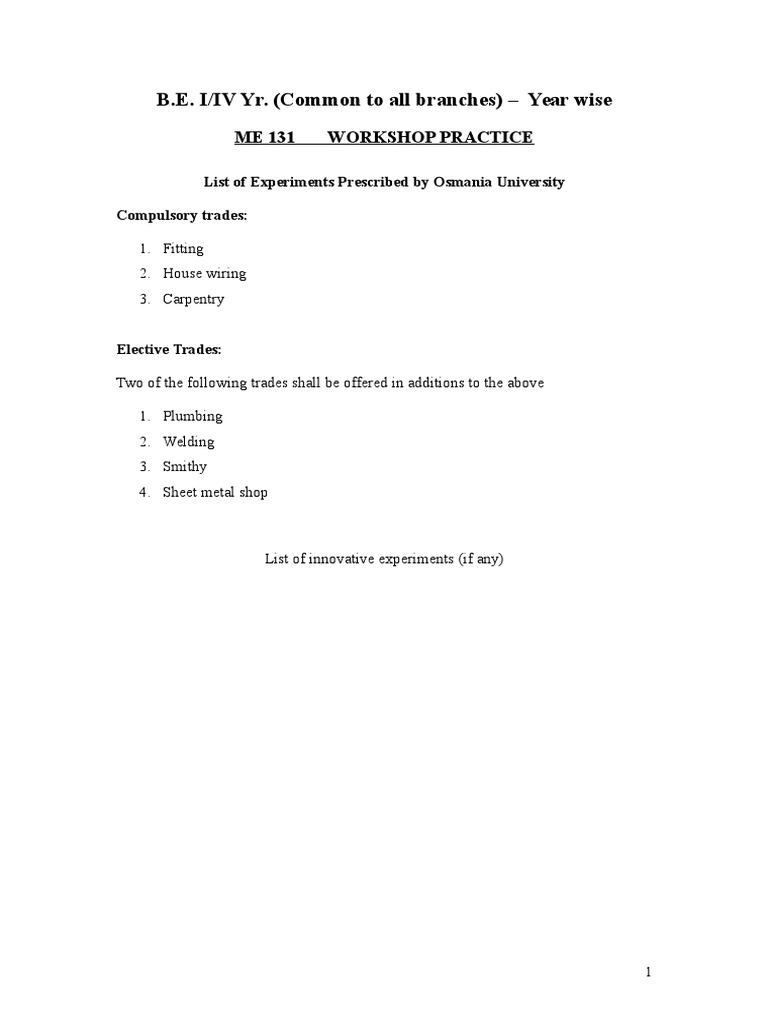 Workshop Practice | PDF | Sheet Metal | Pipe (Fluid Conveyance)