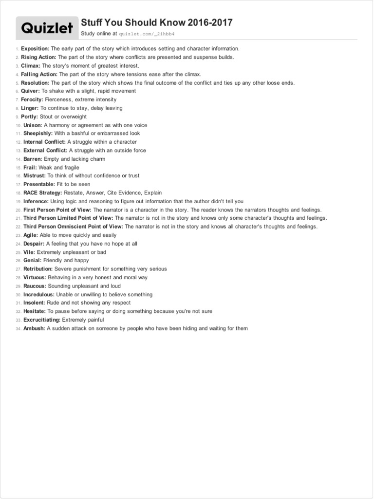 Story Structure and Literary Terms Guide | PDF | General Fiction