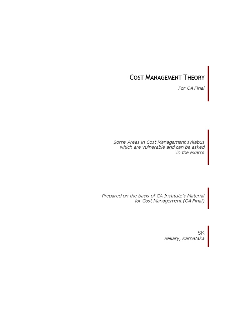 Cost Management Theory | PDF | Pricing | Strategic Management