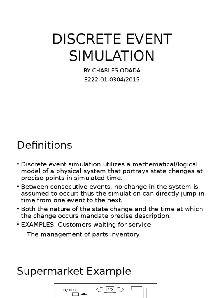 Discrete Event Simulation | PDF | Conceptual Model | Scientific Modeling