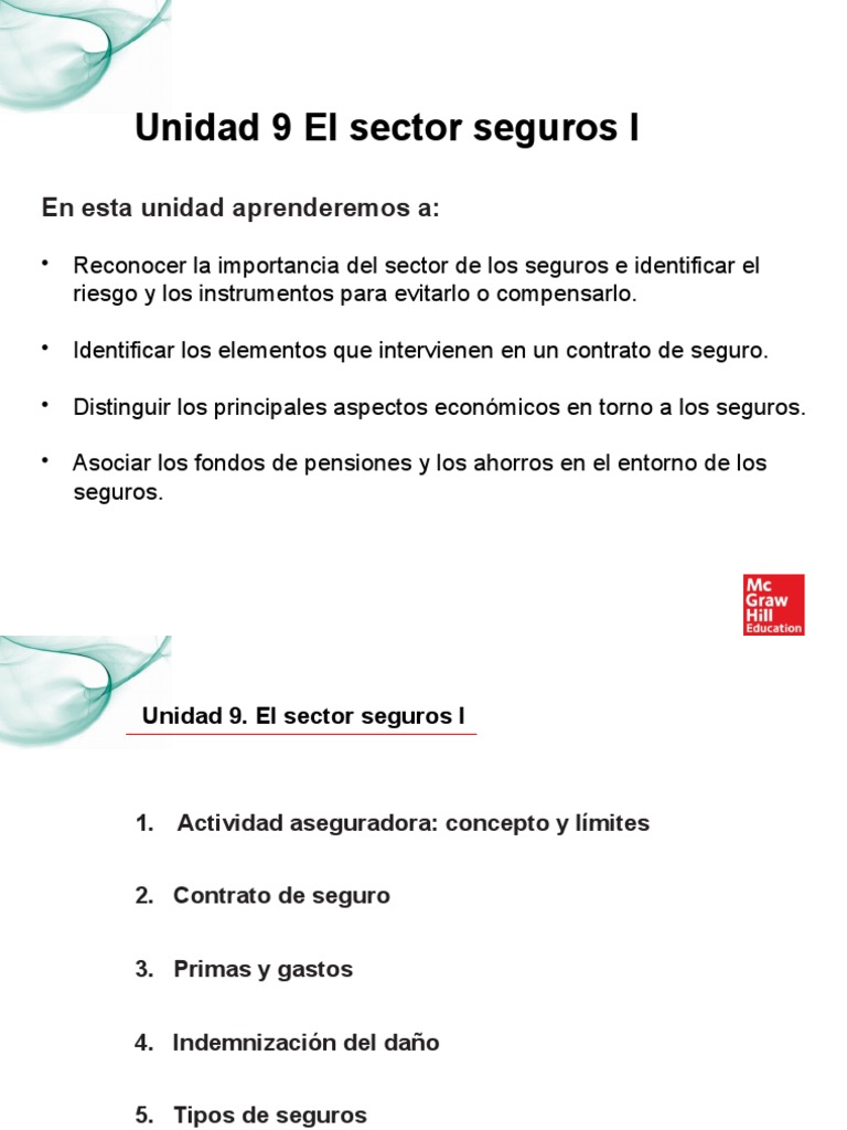 El sector seguros I: conceptos básicos | PDF | Fondo de pensiones | Póliza de seguros