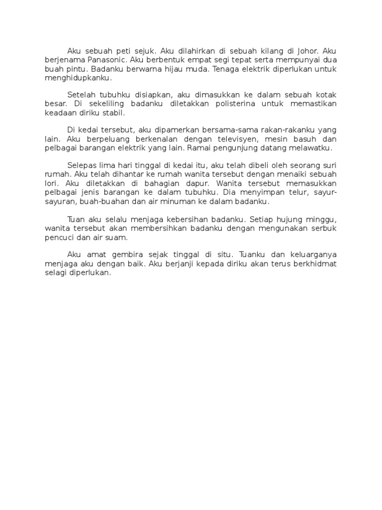 Contoh Karangan Aku Sebuah Eskalator Tahun 5 Aku Sebuah Sumber