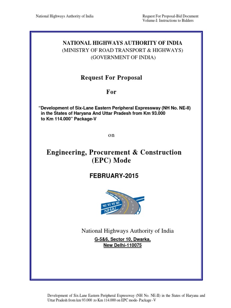 Packg V RFP Itb-Vol-i | PDF | Request For Proposal | Joint Venture
