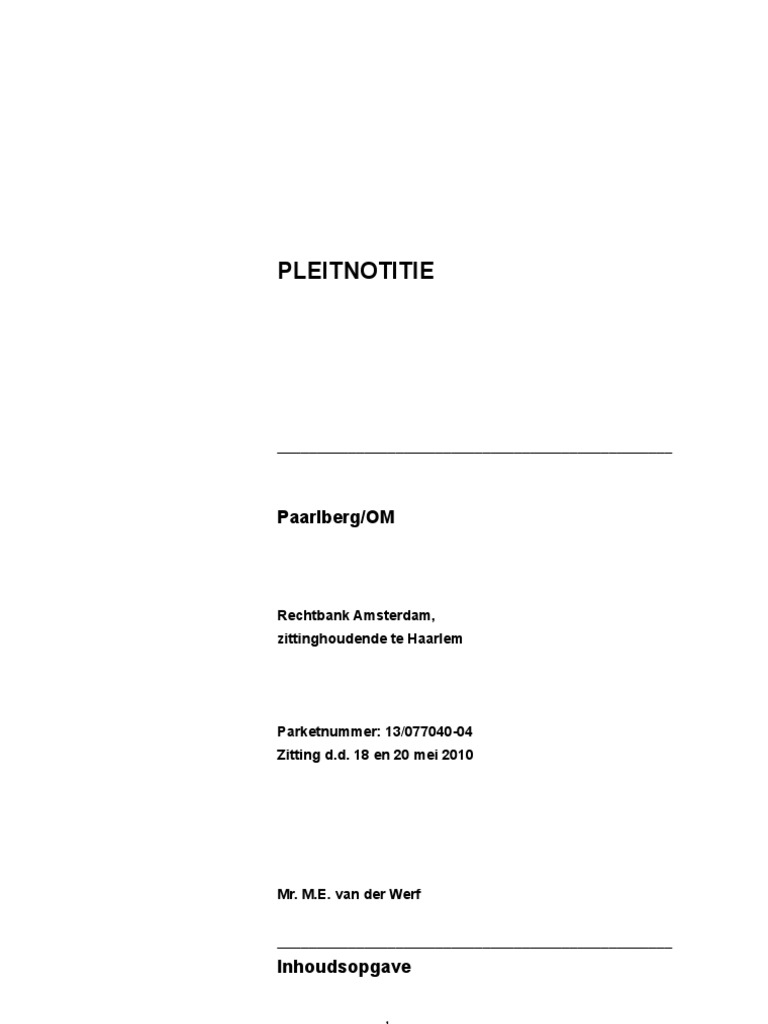Pleitnota Paarlberg2 | PDF
