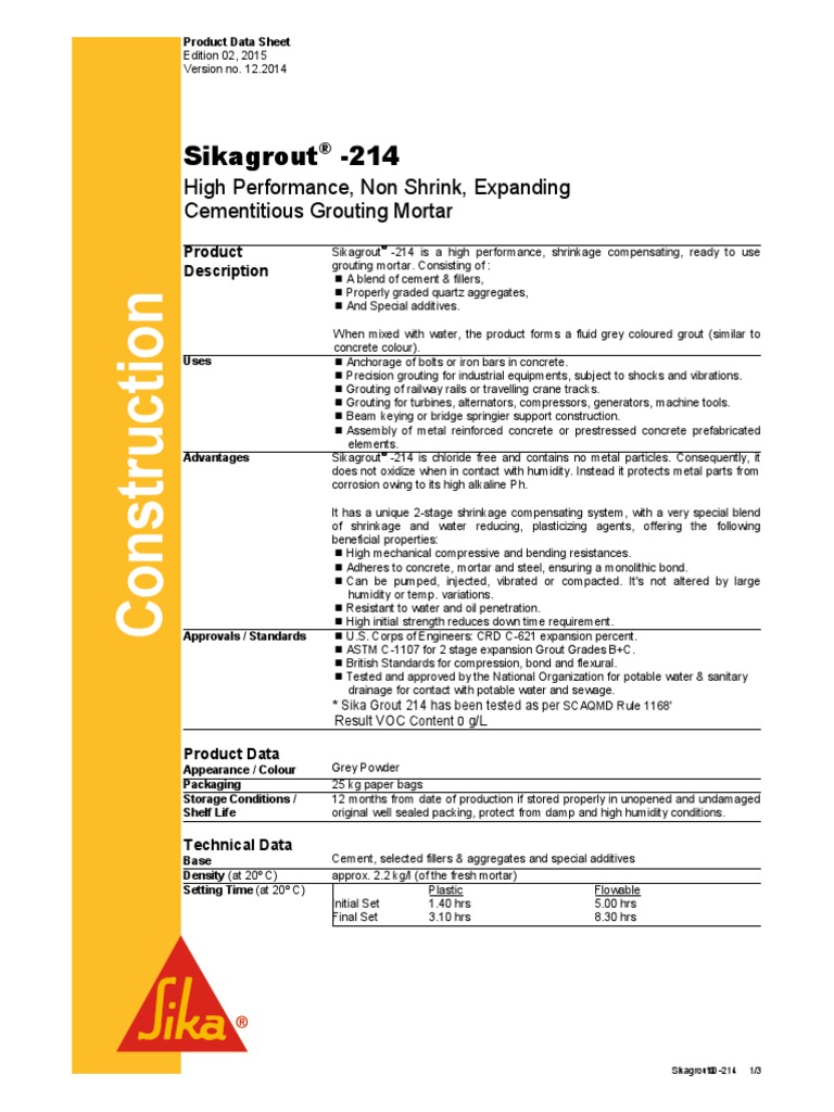 Sikagrout® -214 | Concrete | Building Engineering