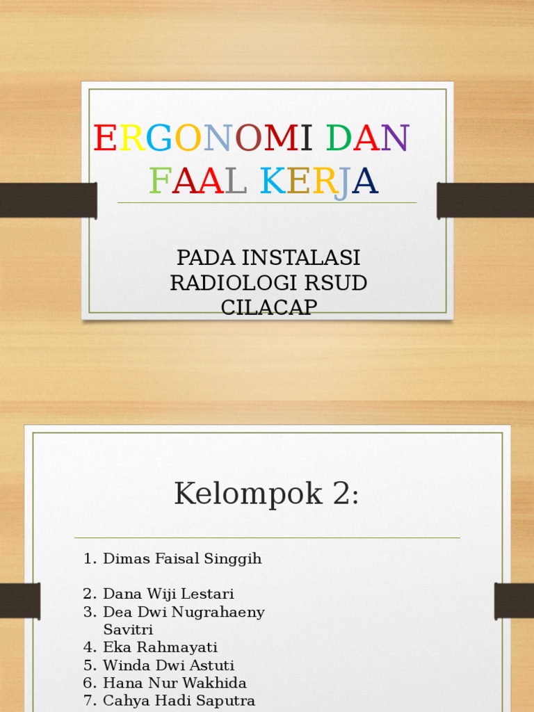 Faal Kerja Dan Ergonomi Kelompok 2 | PDF