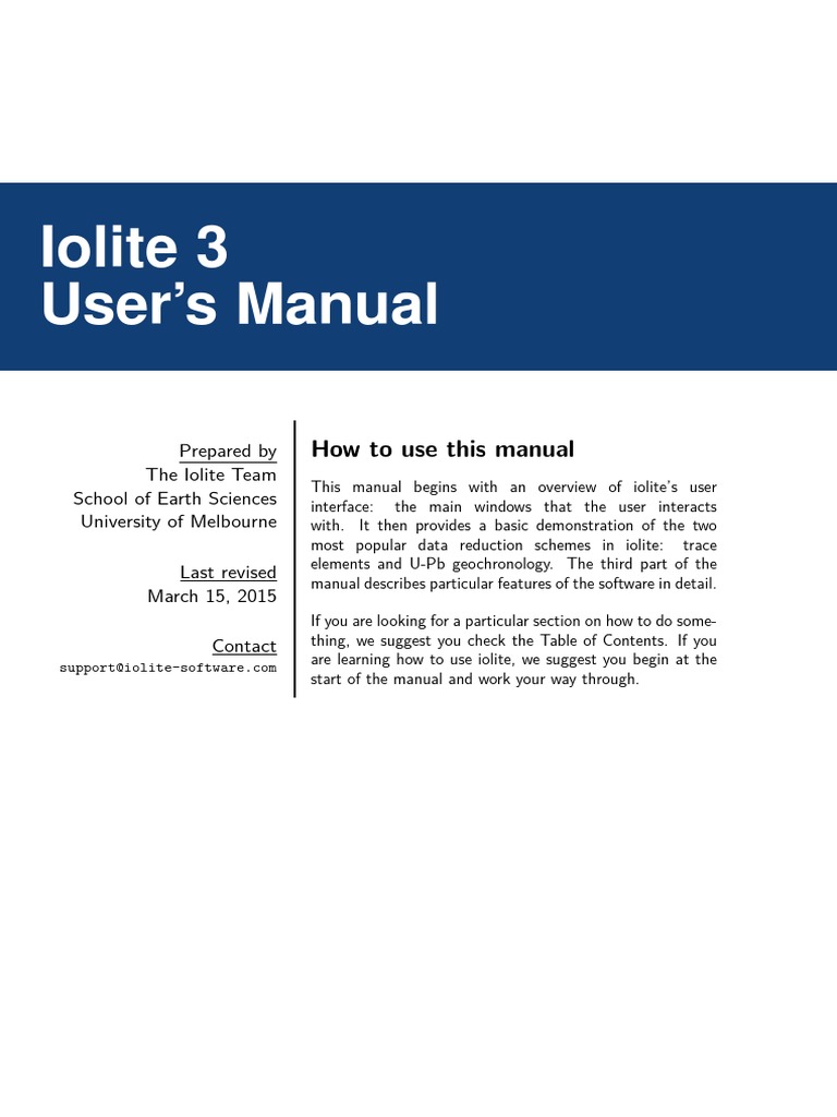 Iolite Manual | PDF | Menu (Computing) | File Format