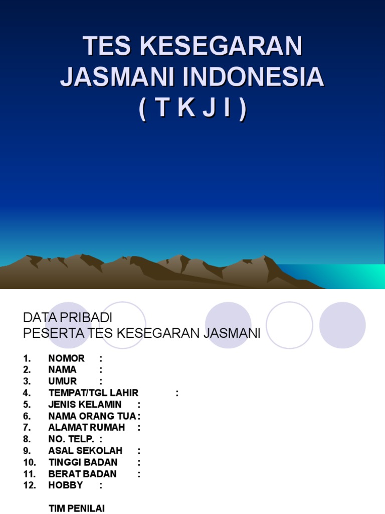 Tes Kesegaran Jasmani Indonesia | PDF | Metode & Bahan Ajar | Teknologi ...