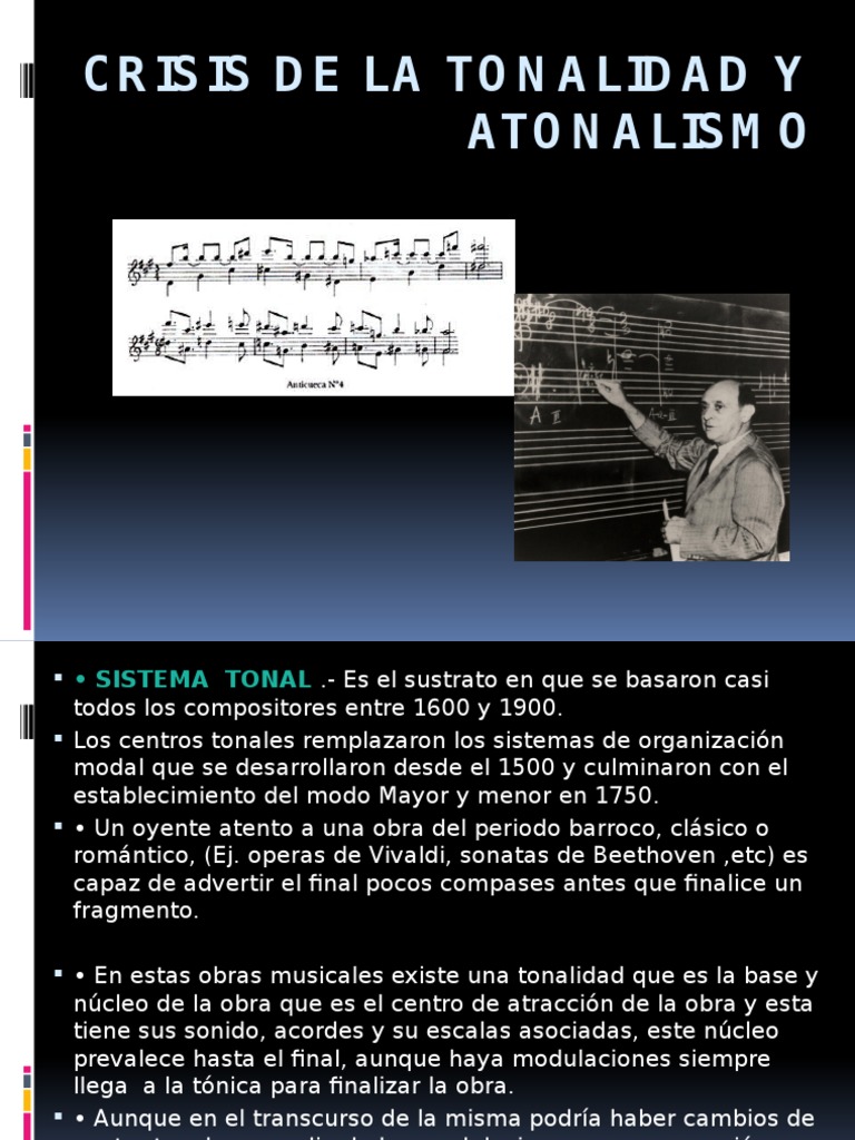 Crisis de la Tonalidad y Atonalismo | PDF | Elementos de la música ...