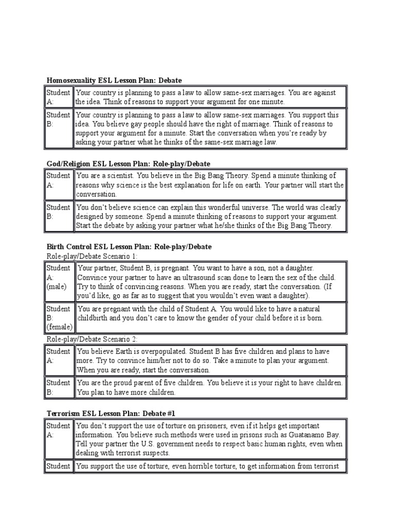 ESL Lesson Plan Role Plays | Marriage | Corporate Social Responsibility