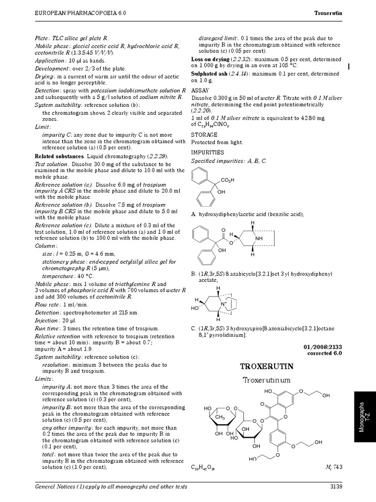 Troxerutin | PDF | Chromatography | Chemical Compounds