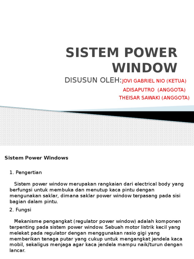 Sistem Power Window 2 | PDF