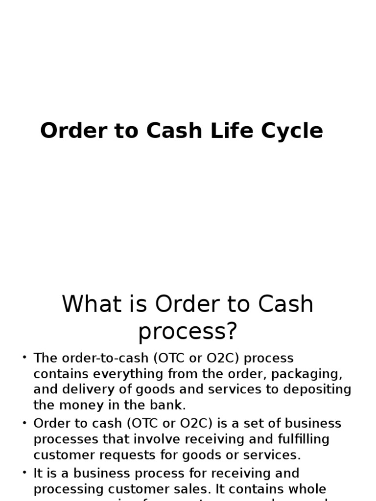 Order To Cash Life Cycle | PDF | Receipt | Invoice