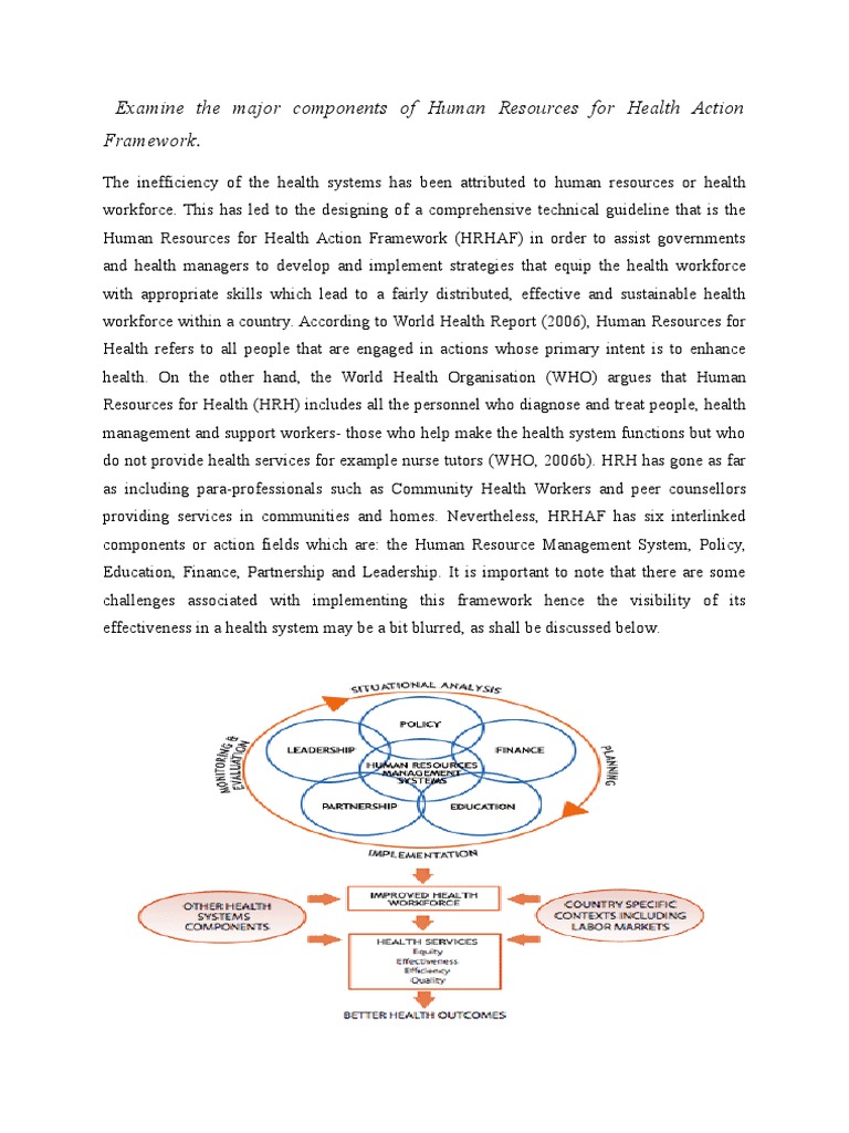 Human Resource Health Action Framework | PDF | Health Human Resources ...