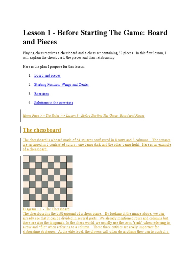 Chess Lesson | PDF