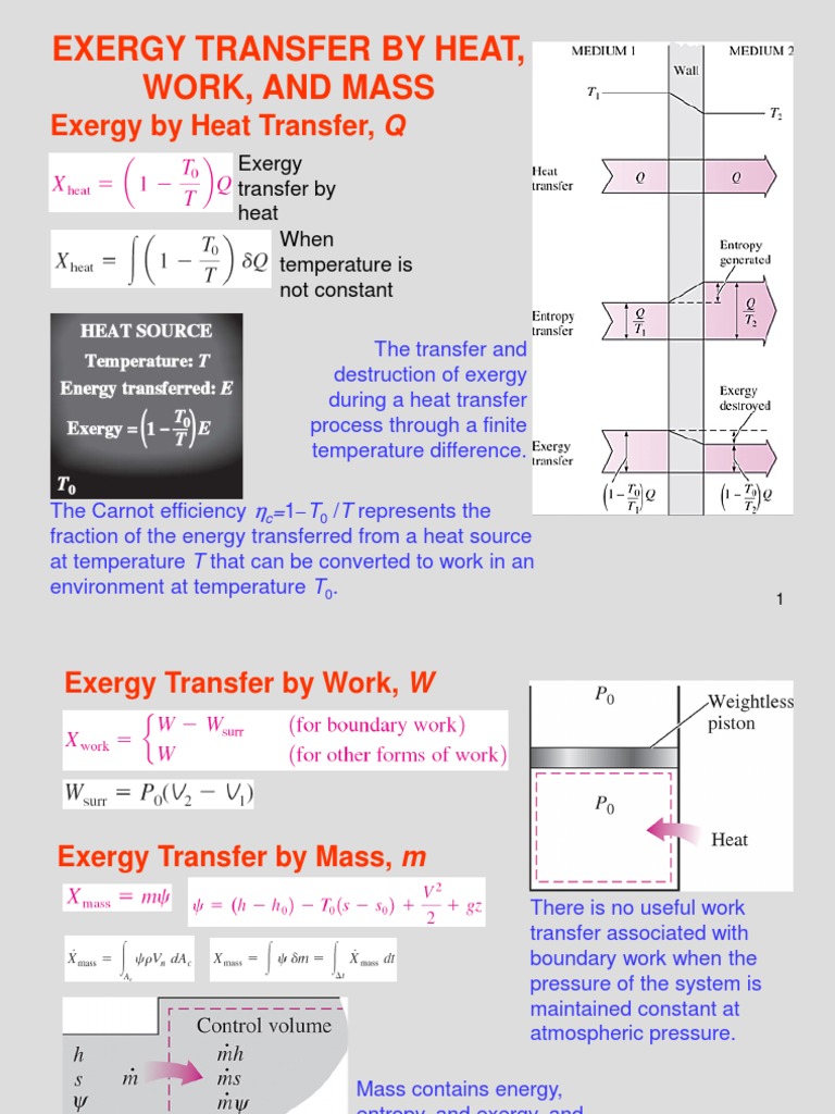 Exergy Balance and Destruction in Thermodynamics | PDF | Exergy | Entropy