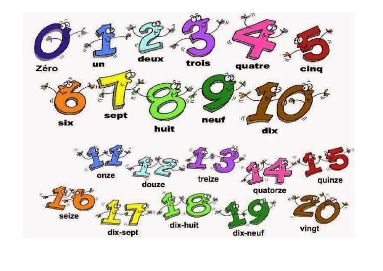 Numeros Em Frances 1 20 Les Pronoms/les Numeros 1 20 Bingo Card