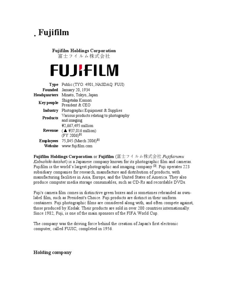 Fujifilm | Fujifilm | Imaging