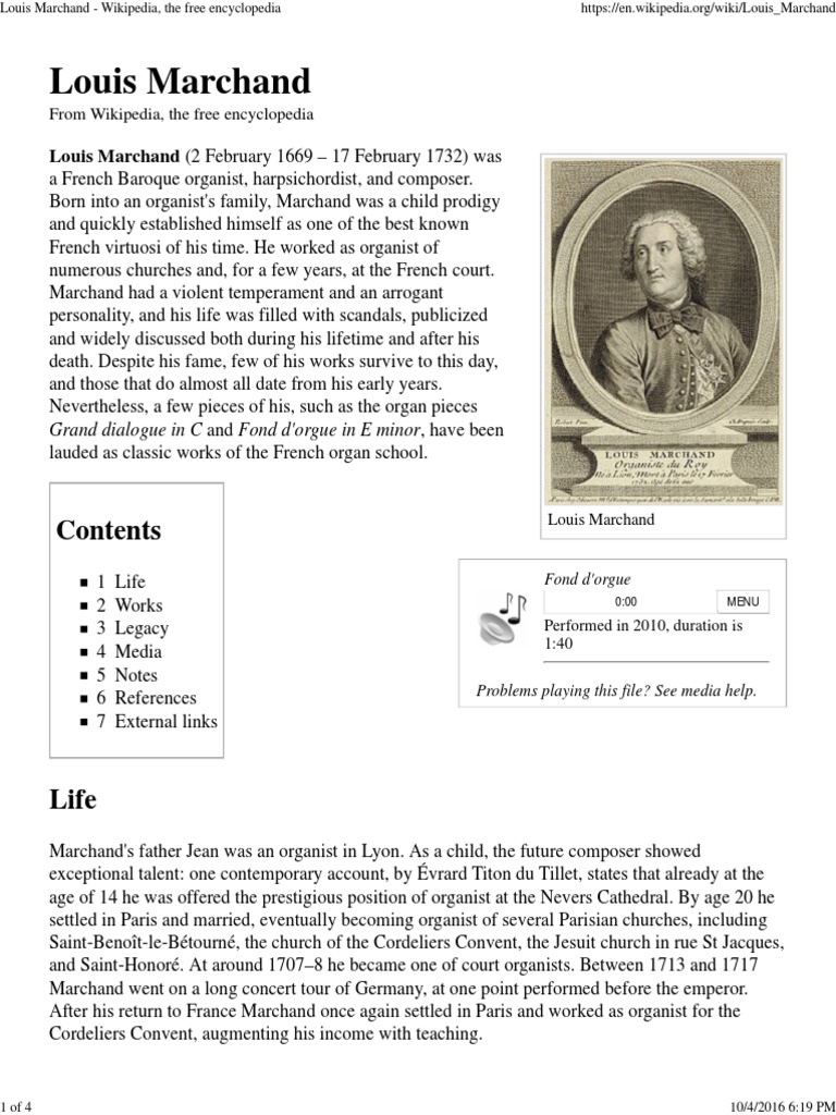 Louis Marchand | PDF | Baroque Music | Classical Music
