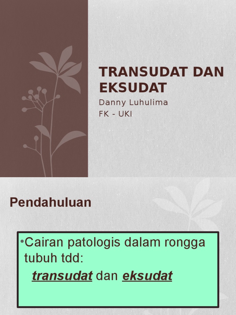 Transudat Dan Eksudat | PDF