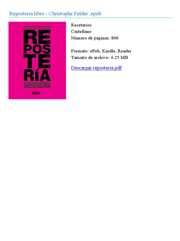 Reposteria Christophe Felder Id8228 | PDF